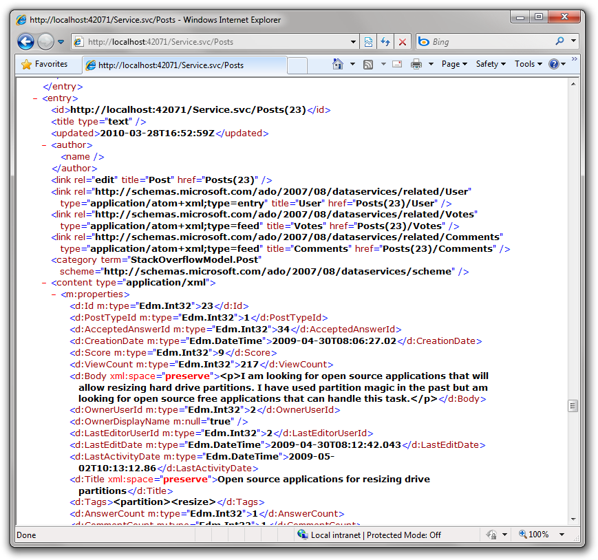 Creating An Odata Api For Stackoverflow Including Xml And Json In 30 Minutes Scott Hanselmans